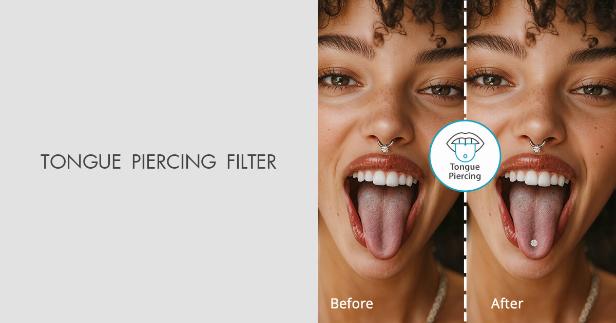 Add Tongue Piercing on Photo Online [FREE]