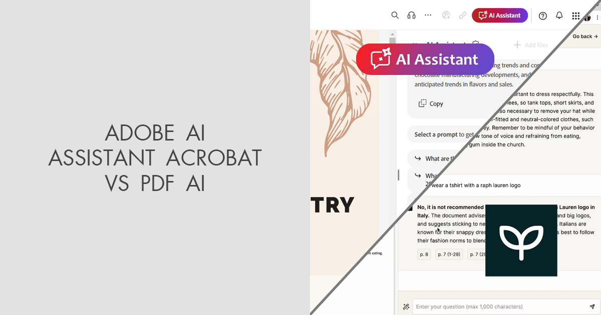 Adobe Acrobat AI Assistant vs PDF AI [Compared & Reviewed]