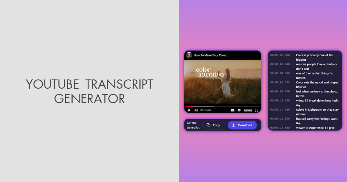 9 Best YouTube Transcript Generators [2026 FixThePhoto Choice]