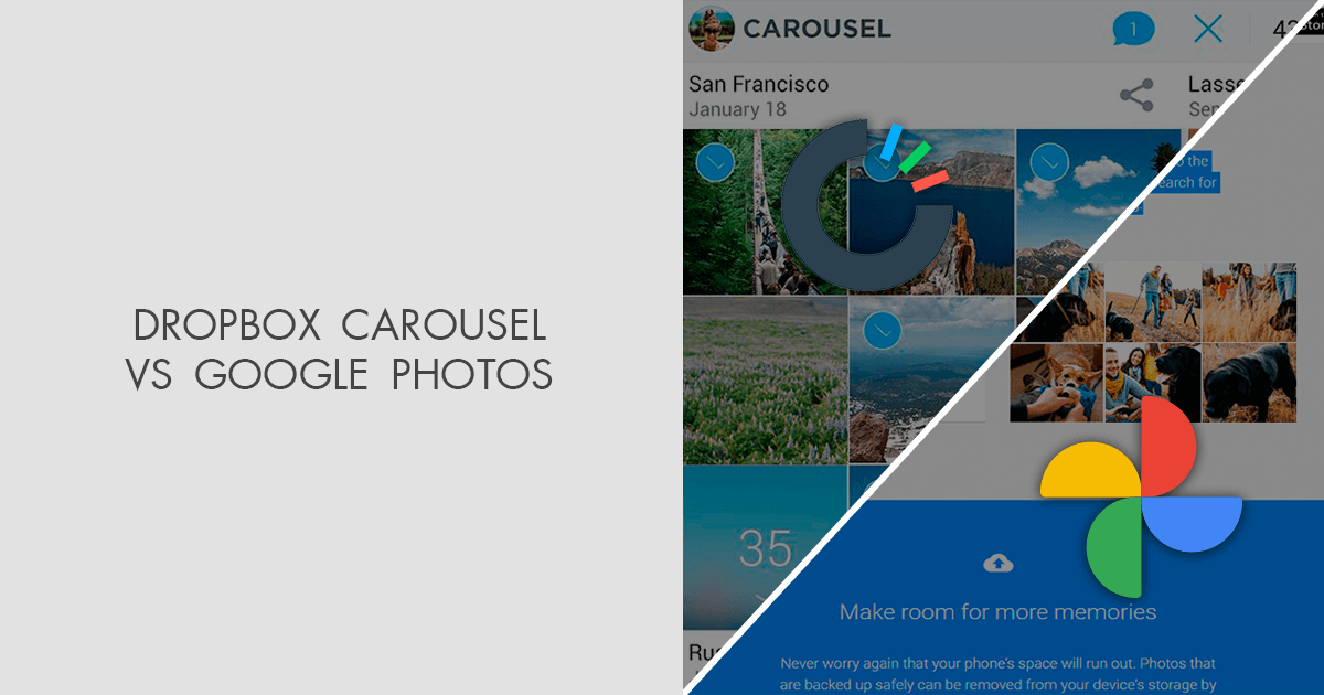 Dropbox Carousel vs Google Photos