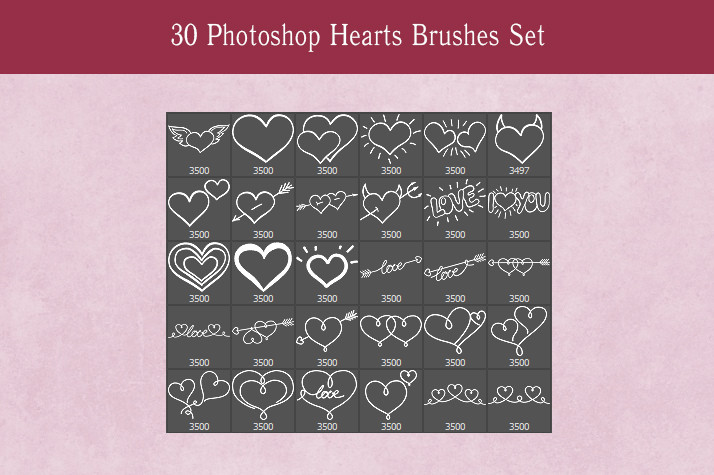 Heart Brushes Photoshop - Full Collection|Heart Photoshop Brushes
