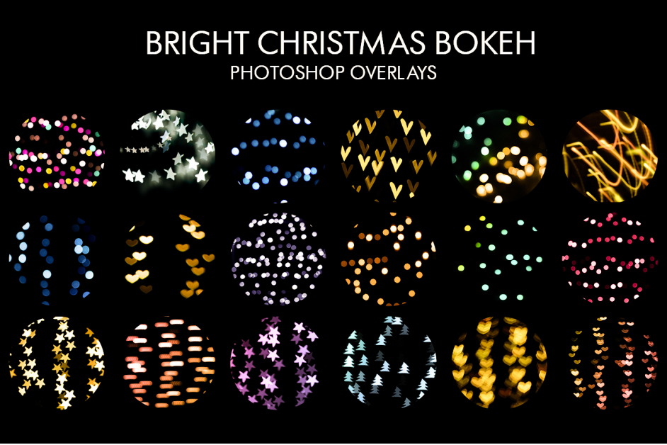 Christmas Light Bokeh Overlay | Christmas Bokeh Overlay for Photoshop