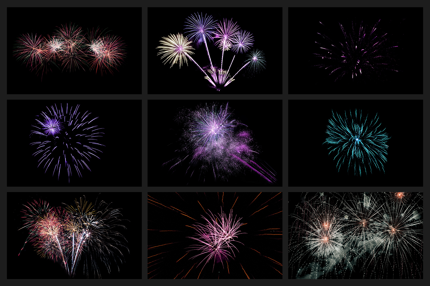 Bright Fireworks Photoshop Overlays – 55 Firework Overlays in one Set