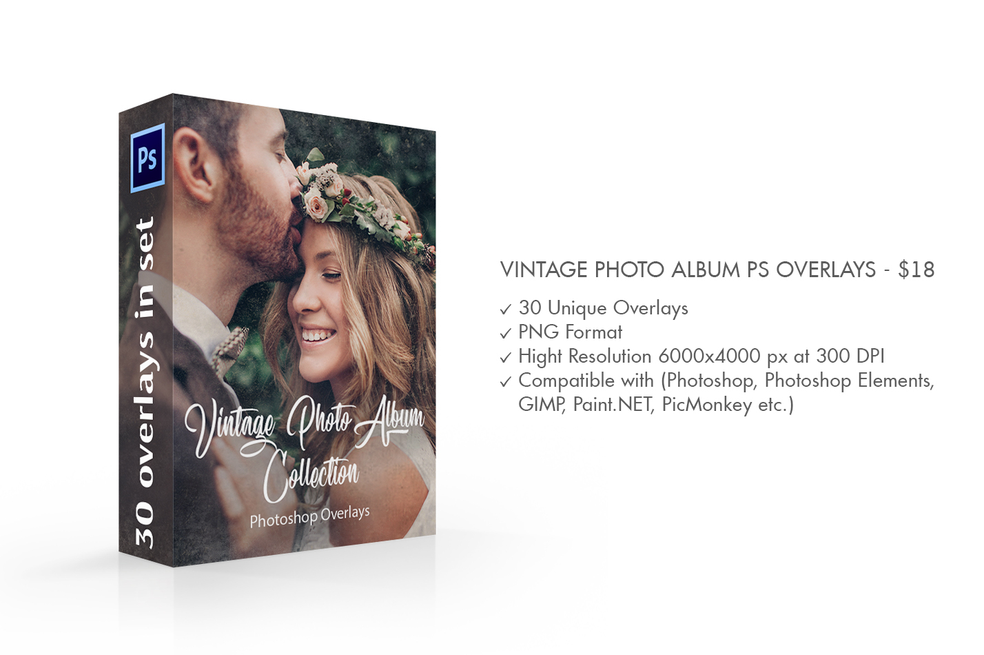 Vintage Photo Album Photoshop Overlays