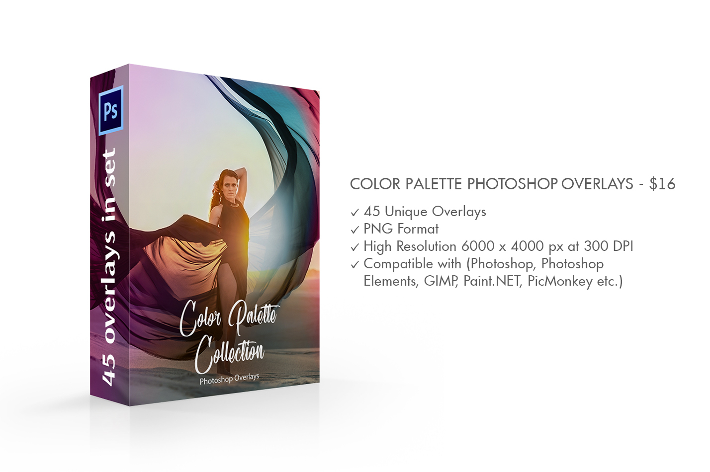 Color Palette Photoshop Overlays – 45 Unique Color Overlays Photoshop