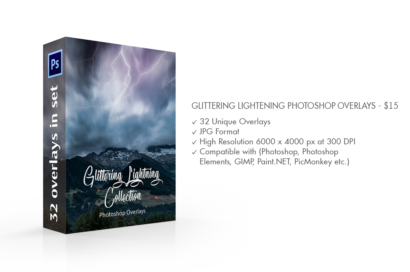 Lightning Overlay Photoshop Collection|Lightning Photoshop Overlays