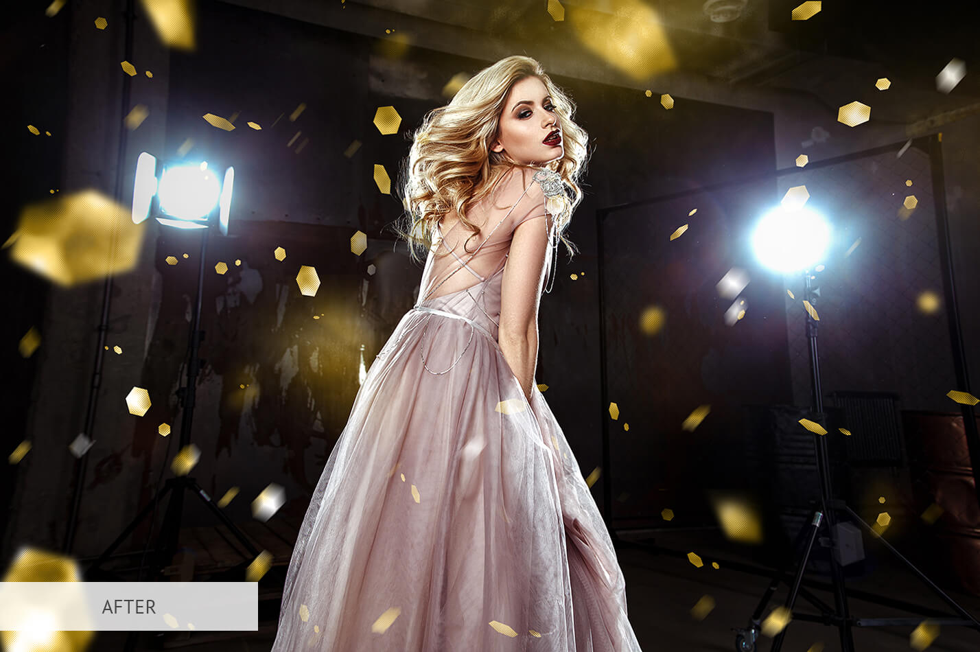 Gold Confetti Photoshop Overlays