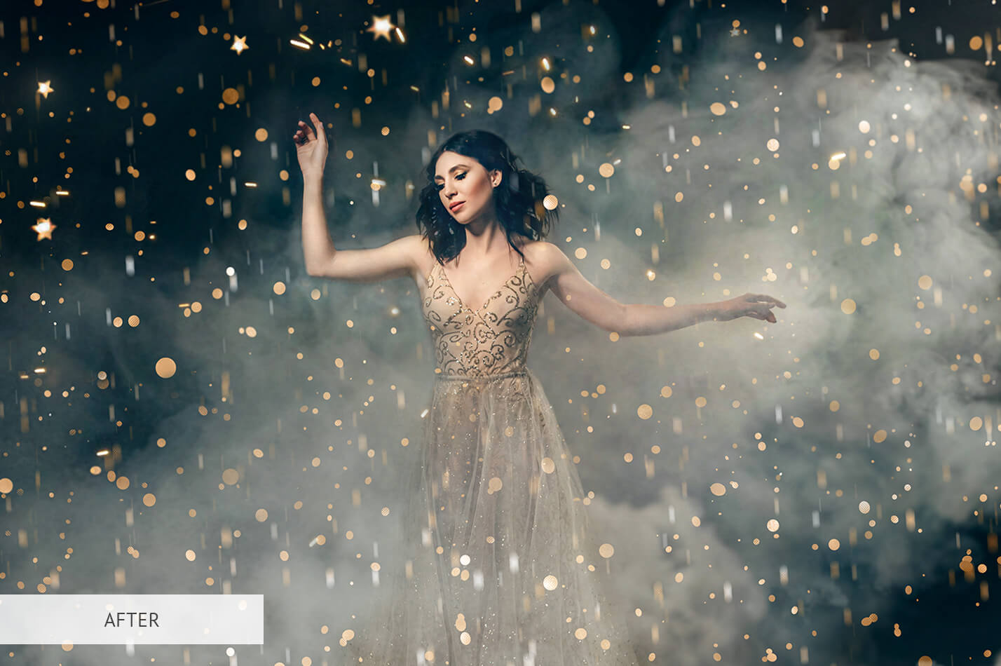 Gold Confetti Photoshop Overlays