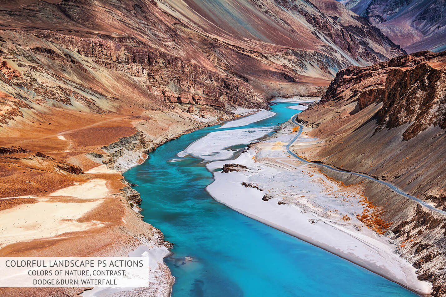 Colorful Landscape is a Pack of 45 Actions Photoshop