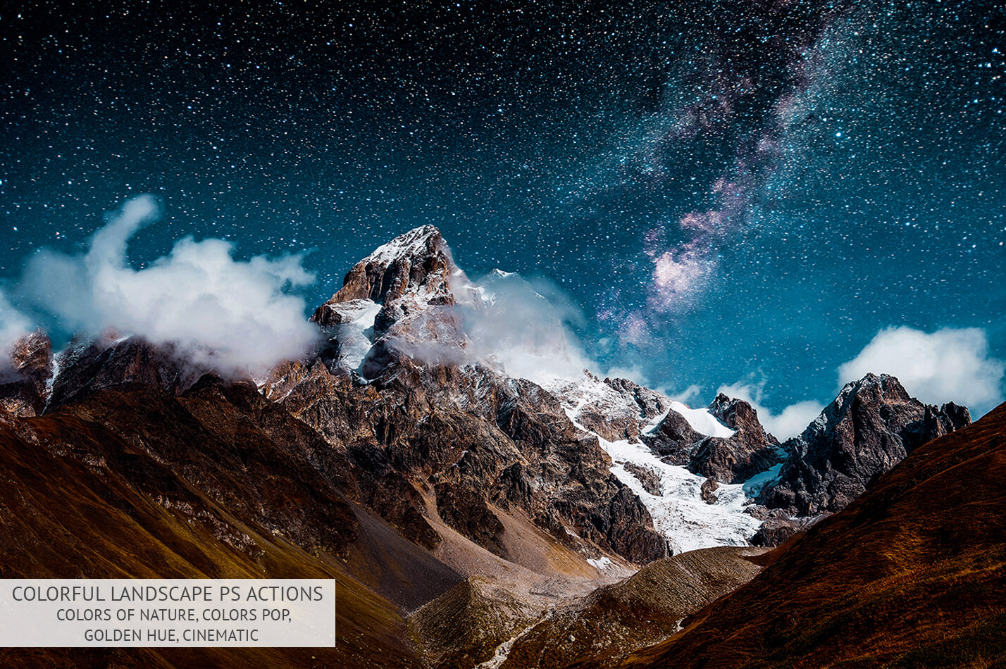 Colorful Landscape is a Pack of 45 Actions Photoshop