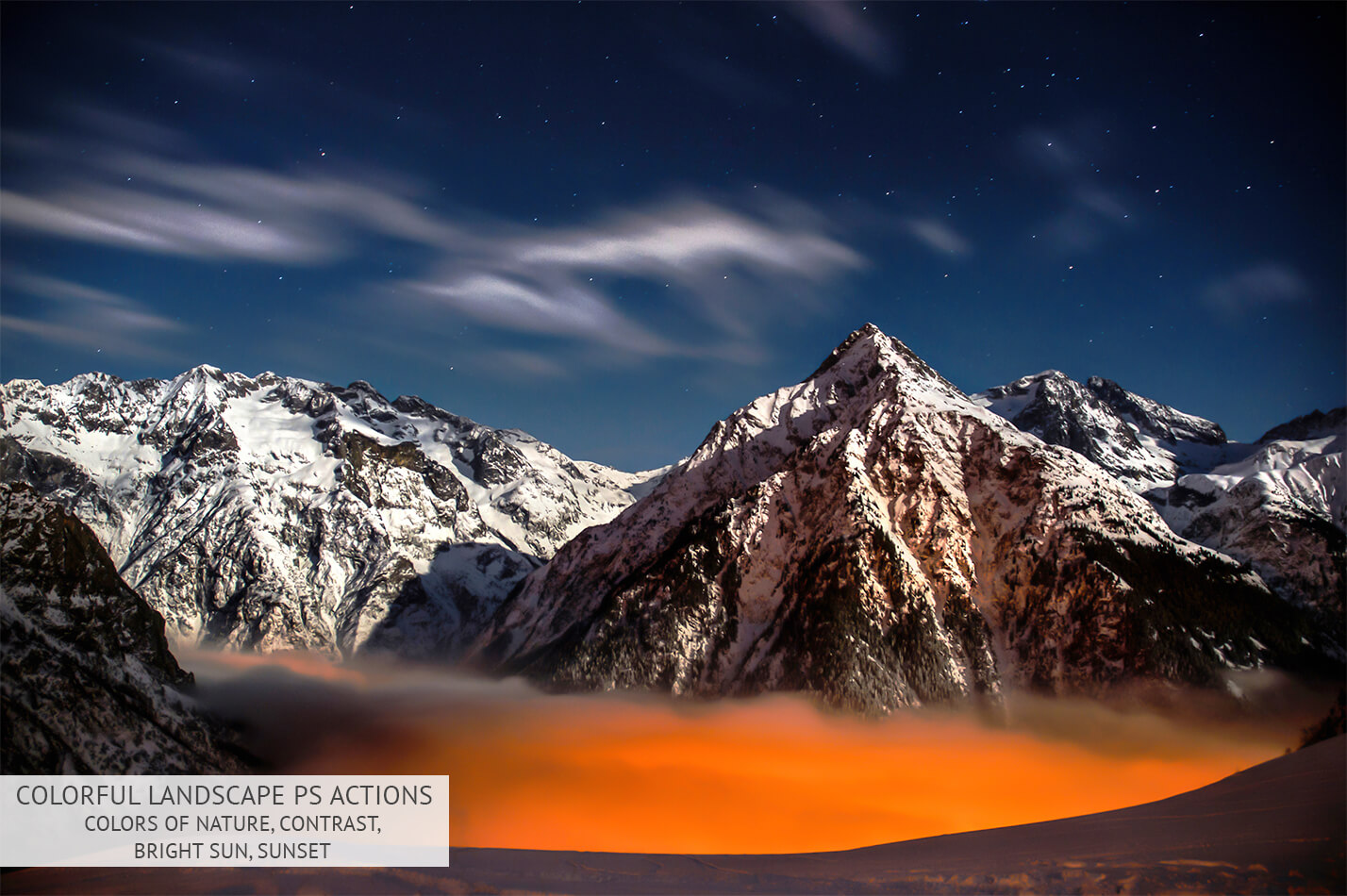 Colorful Landscape is a Pack of 45 Actions Photoshop