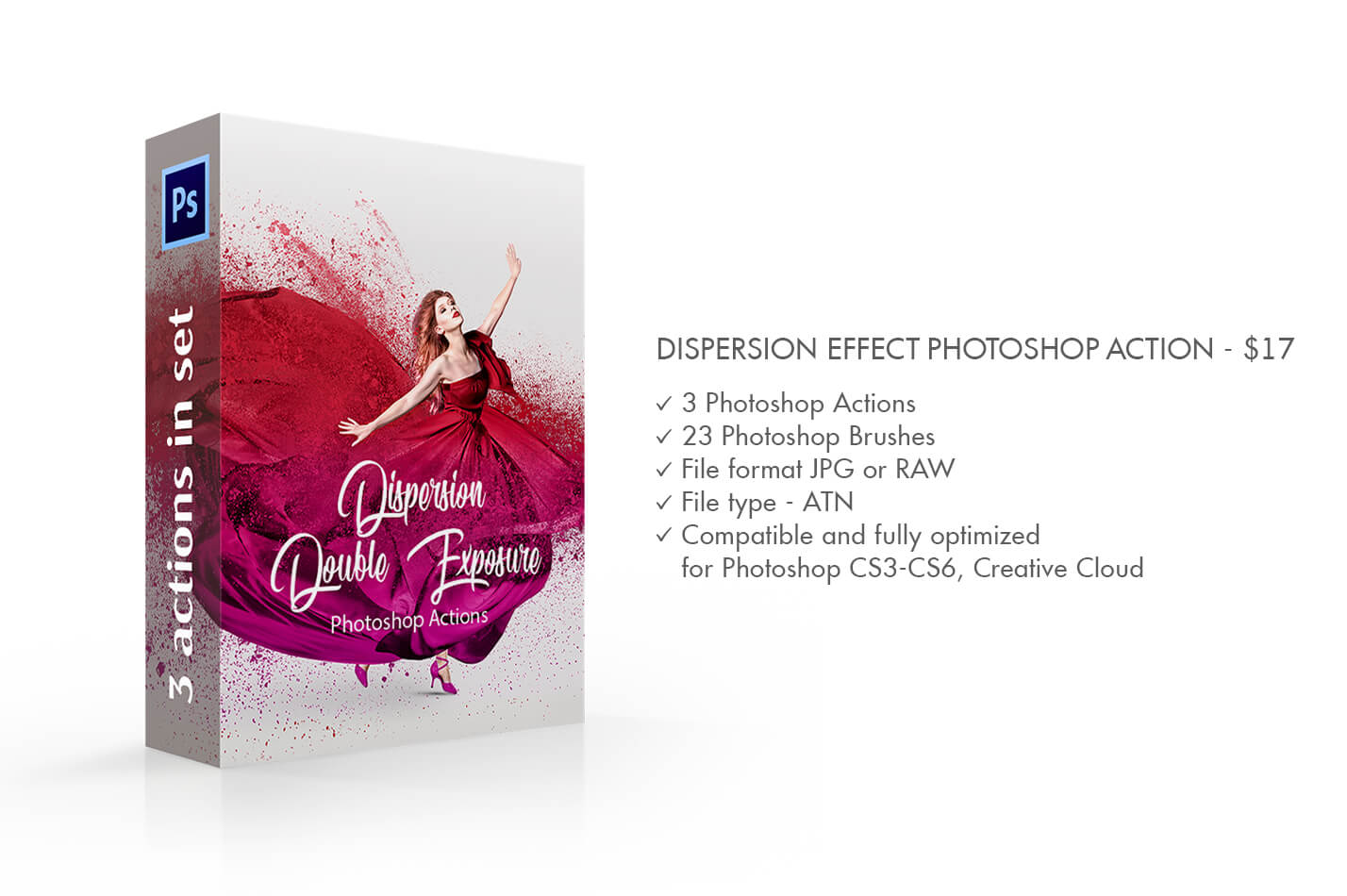 Dispersion Effect Photoshop Action|Dispersion Action for Photoshop