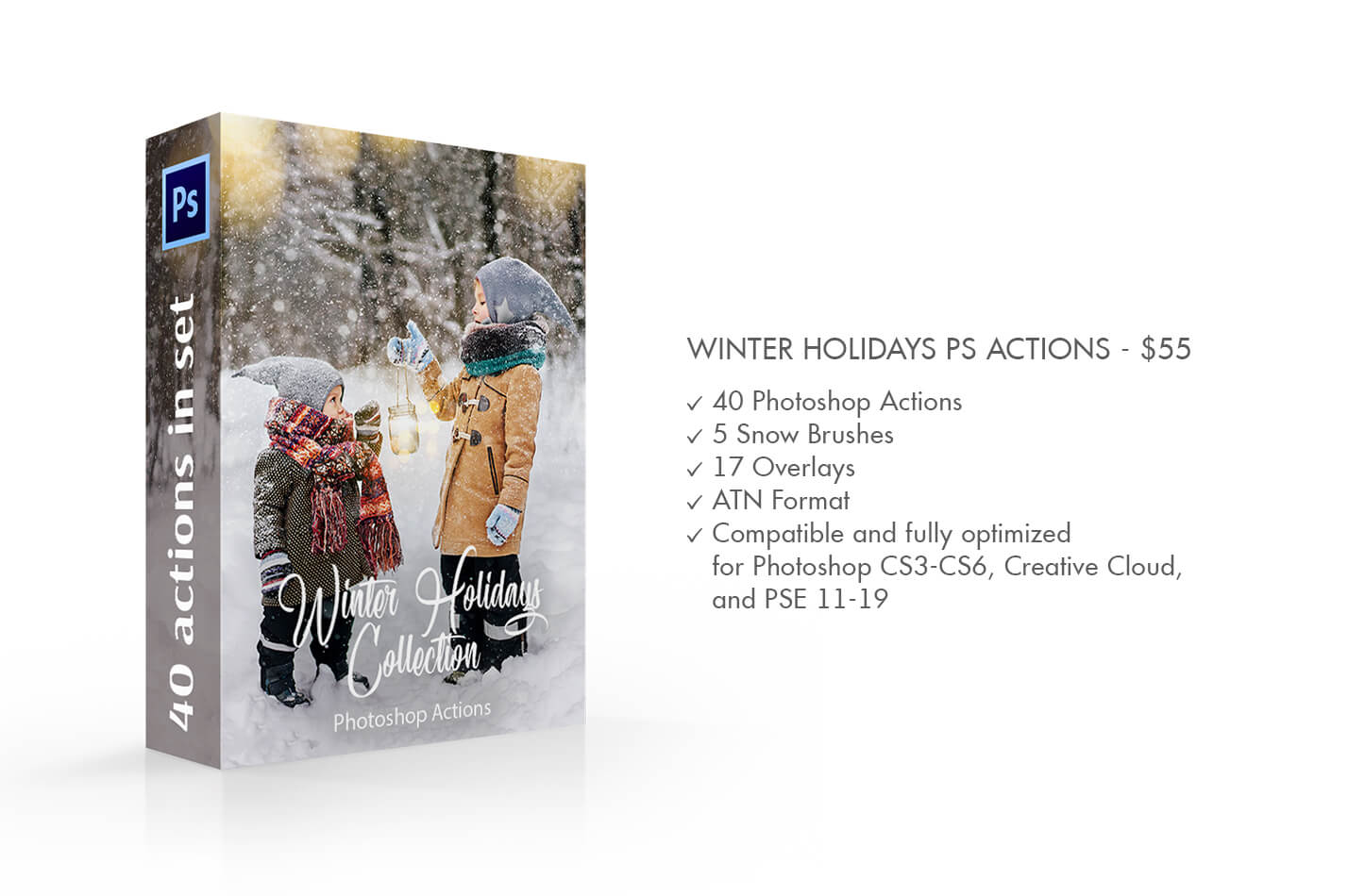 Winter Holidays Collection - 40 Professional Winter Photoshop Actions