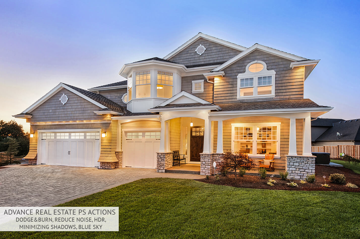 30 Advance Real Estate Photoshop Actions in one Collection