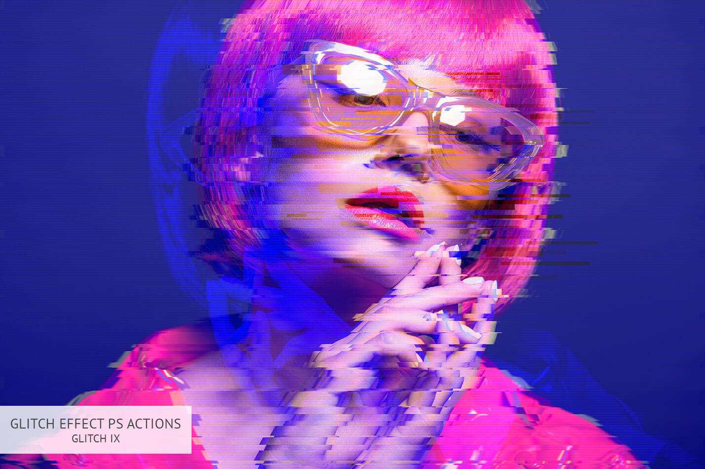Glitch Effect Photoshop Action – 25 Professional Ps Actions in one Set