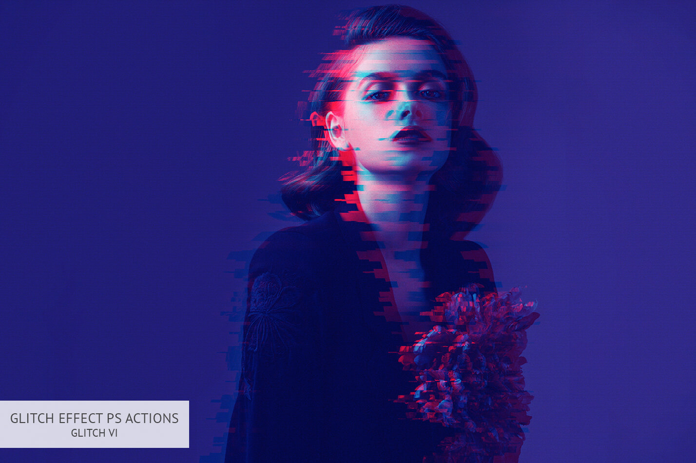 Glitch Effect Photoshop Action – 25 Professional Ps Actions in one Set