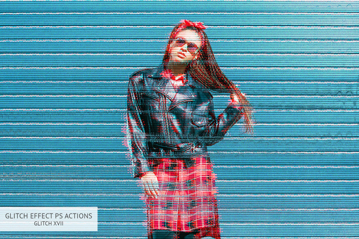 Glitch Effect Photoshop Action – 25 Professional Ps Actions in one Set