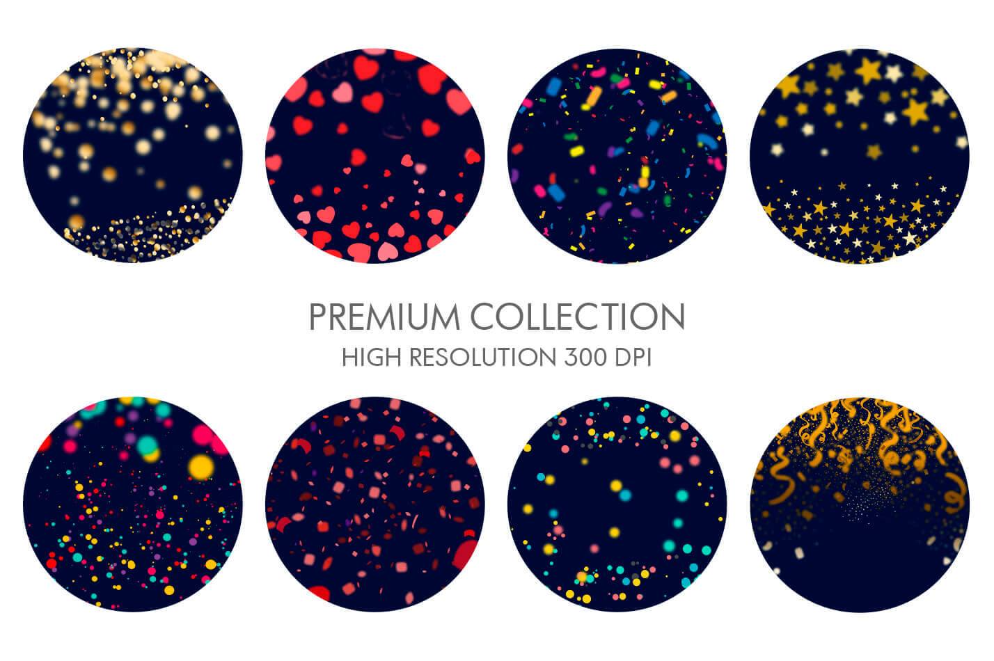 43 Rustling Confetti Photoshop Overlays in One Collection