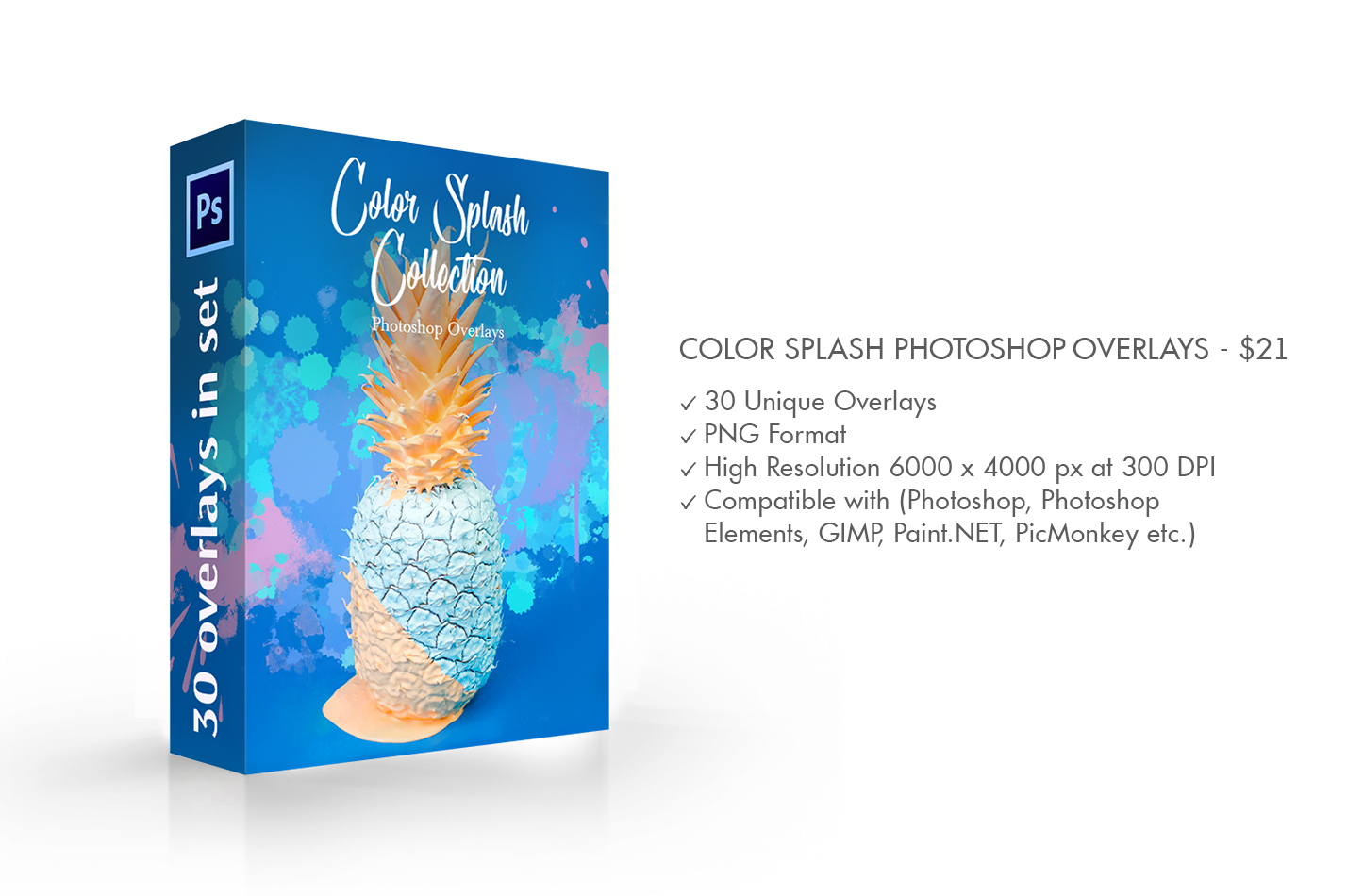 Color Splash Photoshop Overlays